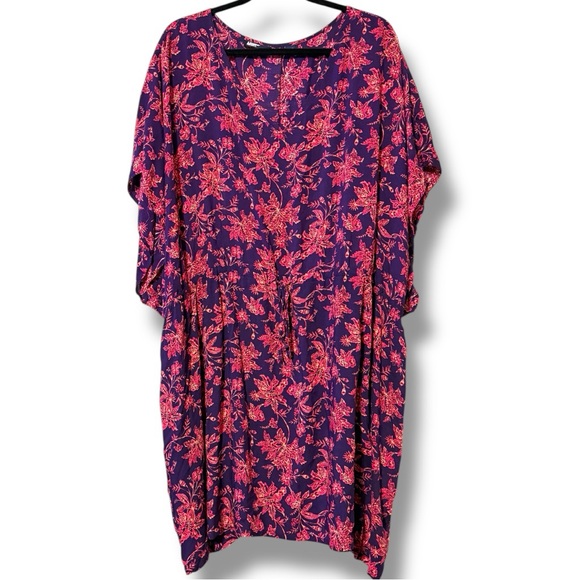 Lands' End | Dresses | Lands End Xlxxl Purple Pink Floral Shift Dress ...